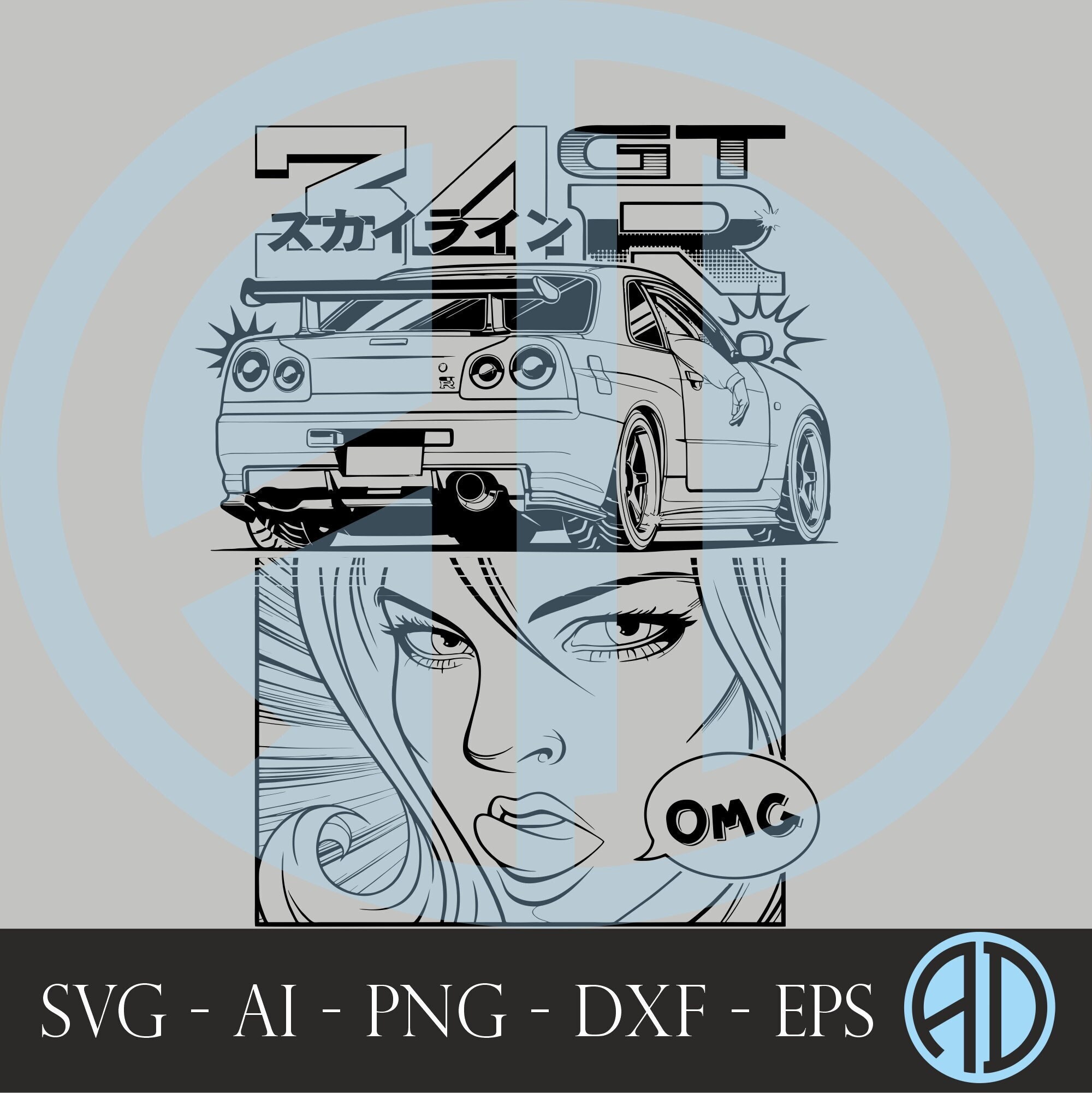 Skyline R34 GTR Jdm Car, Japan Car Design, Car Silhouette, Japan Car ...