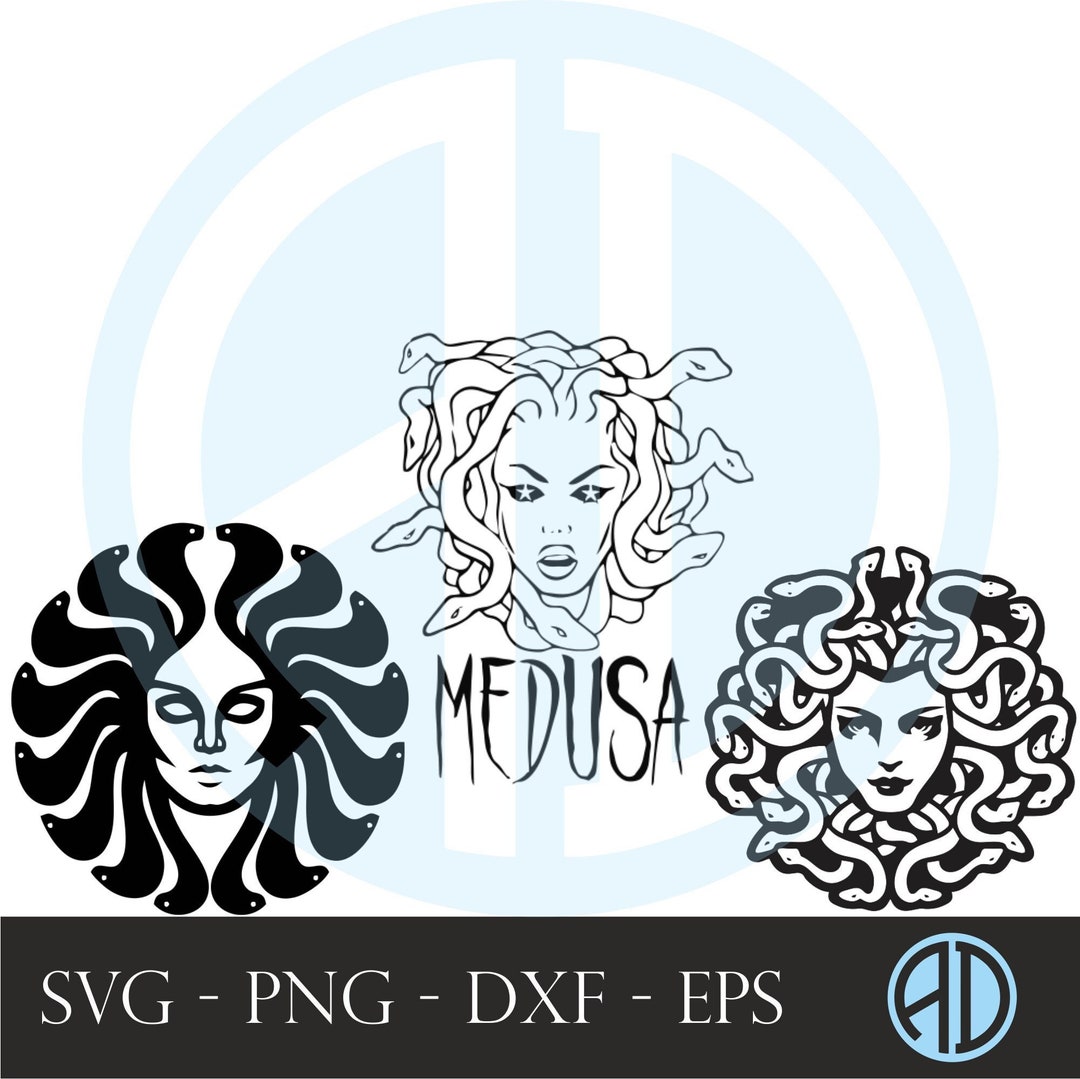 Medusa Head, Vector Logo, Medusa Svg Print File Silhouette Horror Clip ...