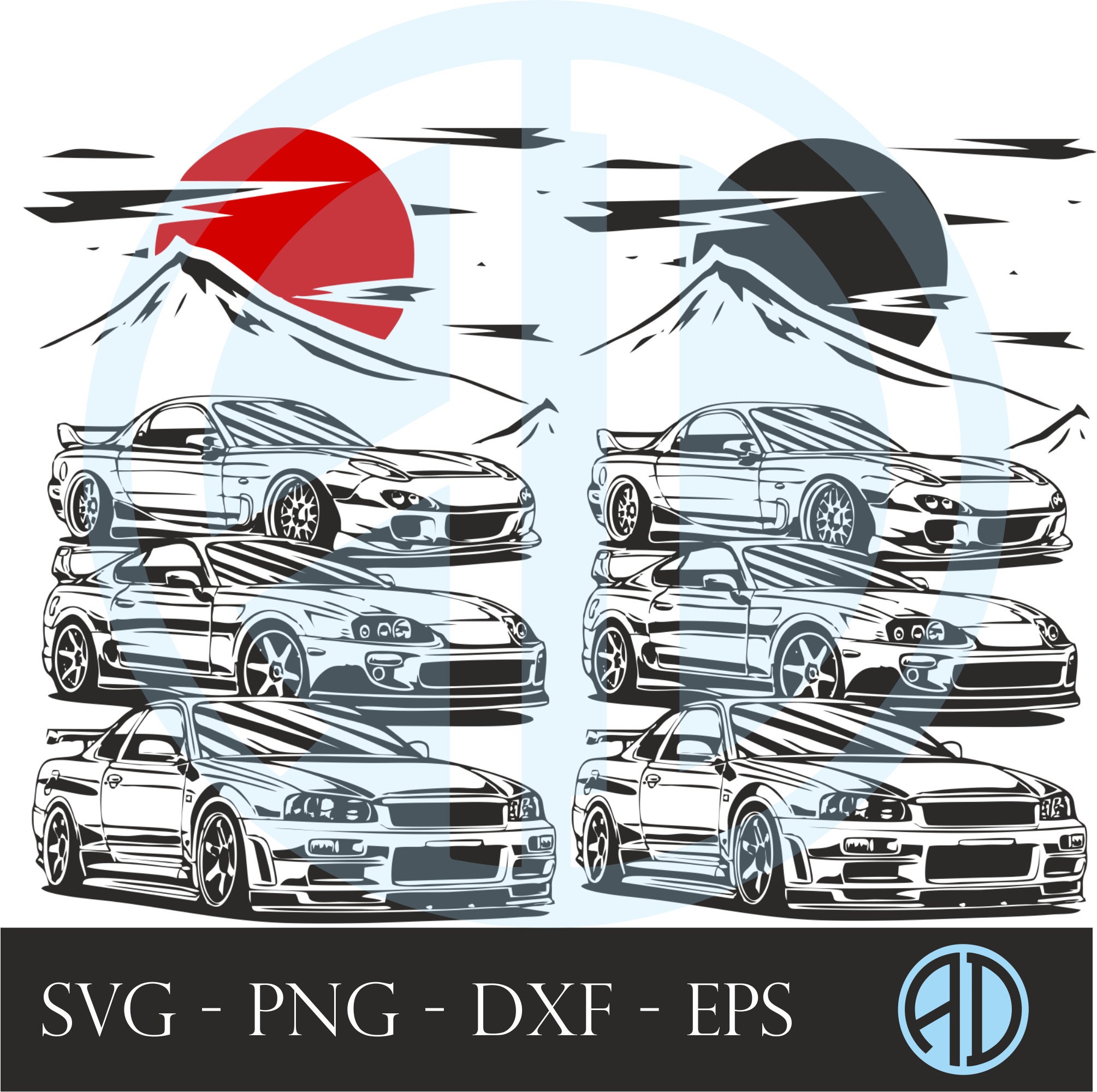 JDM Gang Supra R34 RX7 Design SVG/Png/Dxf/Eps digitaler Download ...