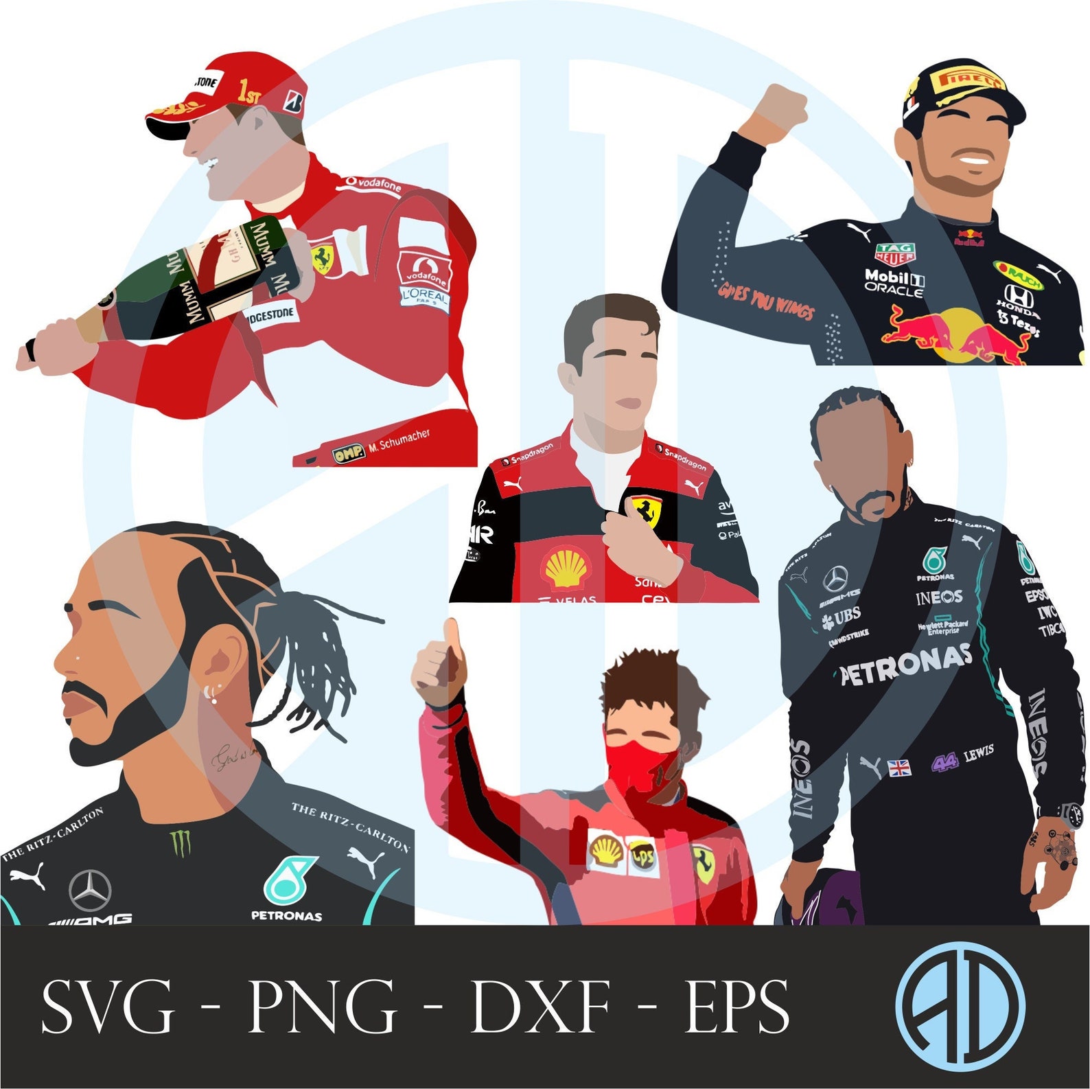 Formula One Pilots , F1 Pilots Svg / Png / Dxf / Eps Digital Download ...