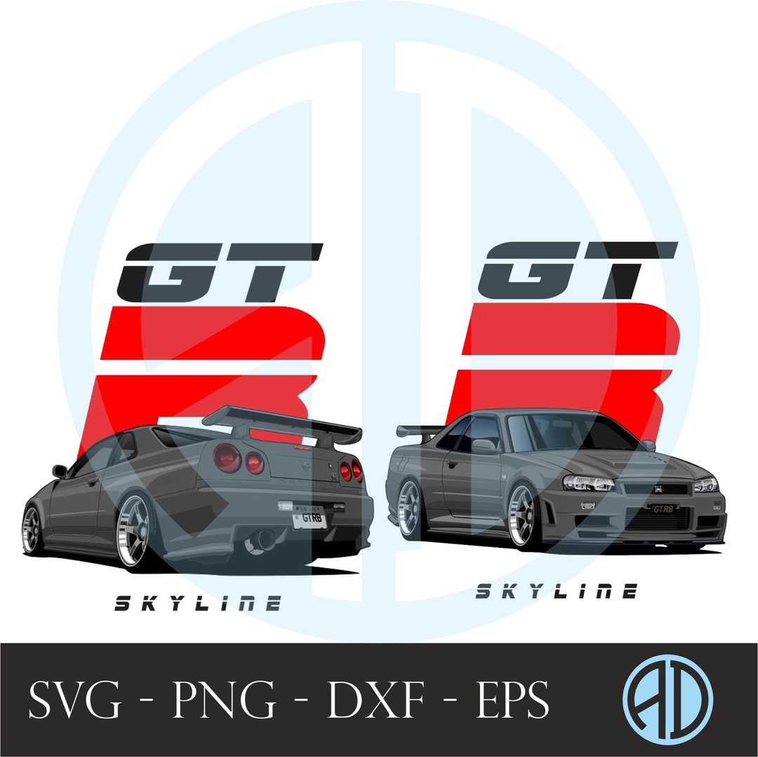Skyline R34 GTR Jdm Car, Japan Car Svg /png /eps /dxf Instant Download ...