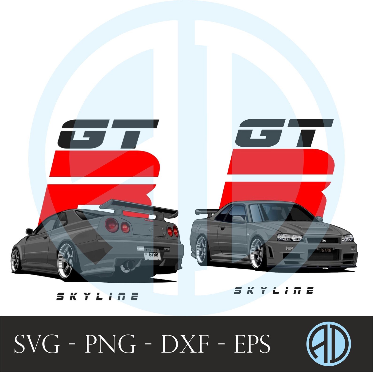 Skyline R34 GTR Jdm Car, Japan Car Svg /png /eps /dxf Instant Download ...