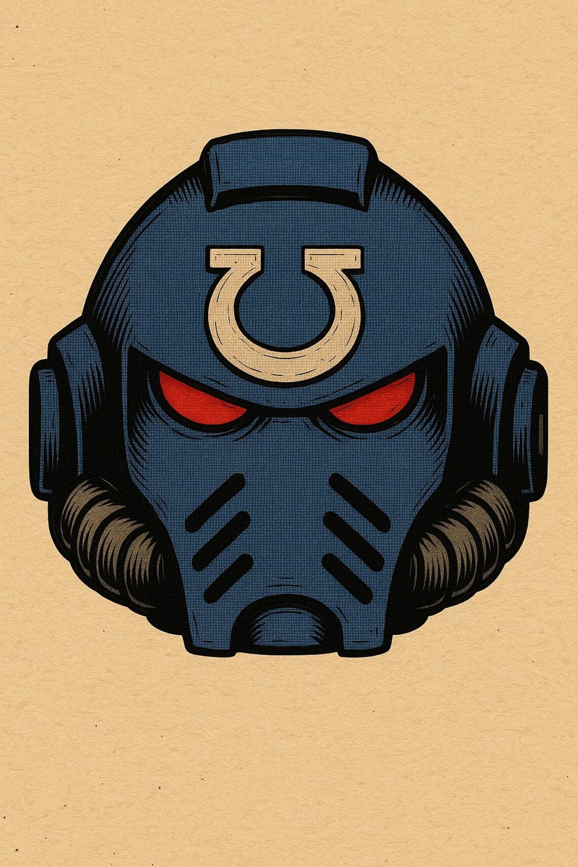 Ultramarines Space Marine Helmet Sticker – Warhammer-inspired Vinyl ...