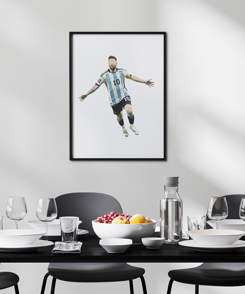 Lionel Messi Poster, Argentina Soccer Poster, Minimalist Soccer Poster ...