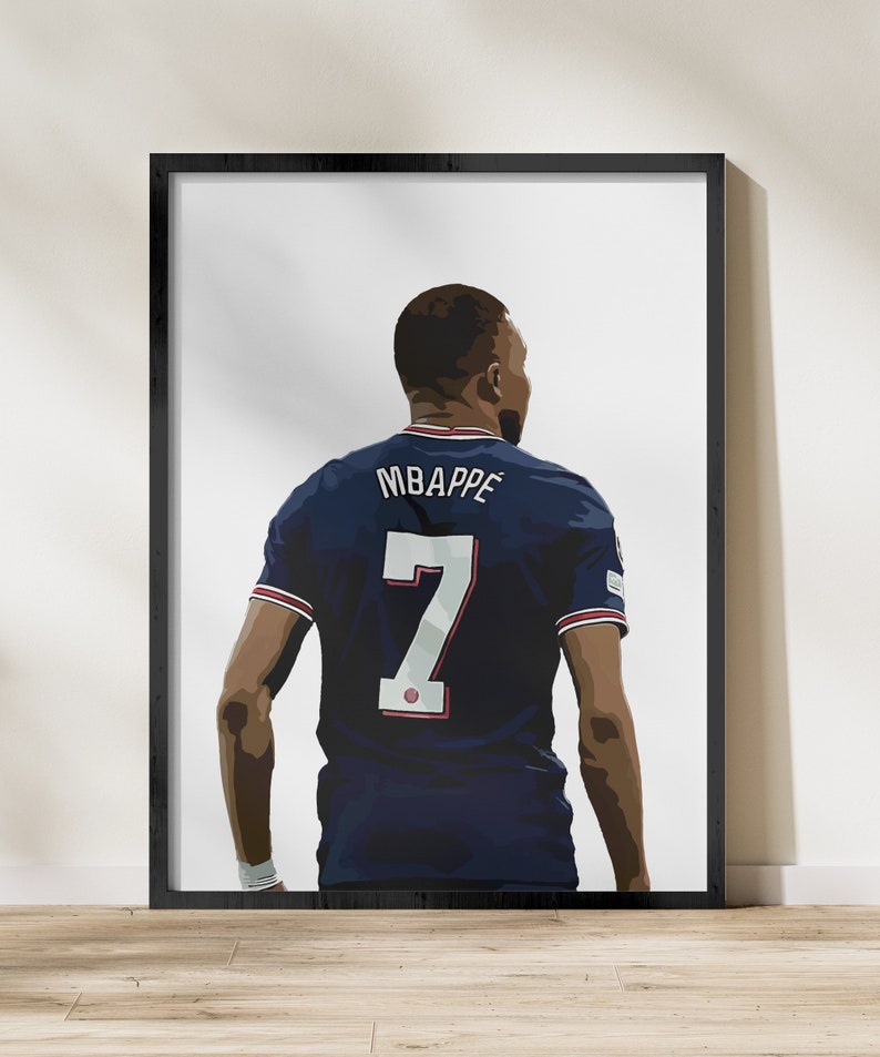 Kylian Mbappe Poster Paris Saint Germain Minimalist Soccer - Etsy