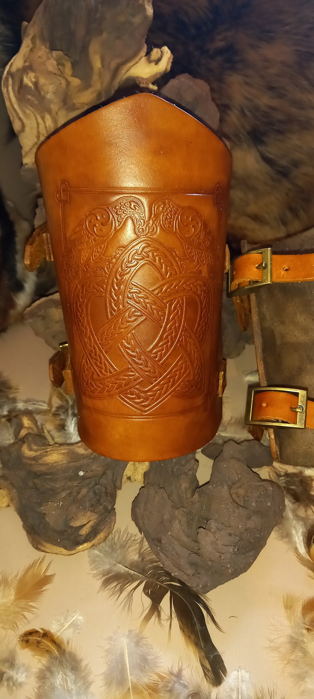 Real Leather Vambrace Handmade Armour Gauntlet - Etsy