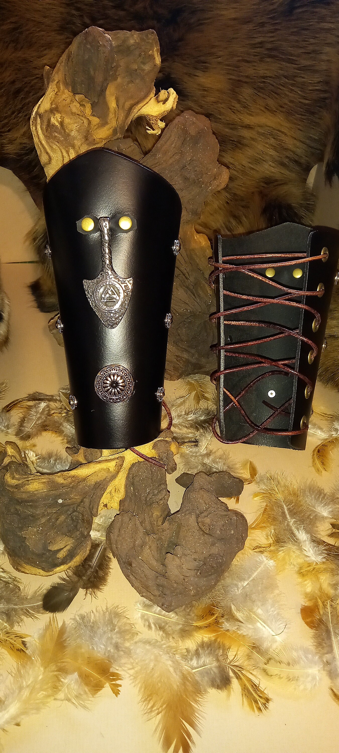 Real Leather Vambrace Viking Stainless Steel Artwork Armour Gauntlet - Etsy