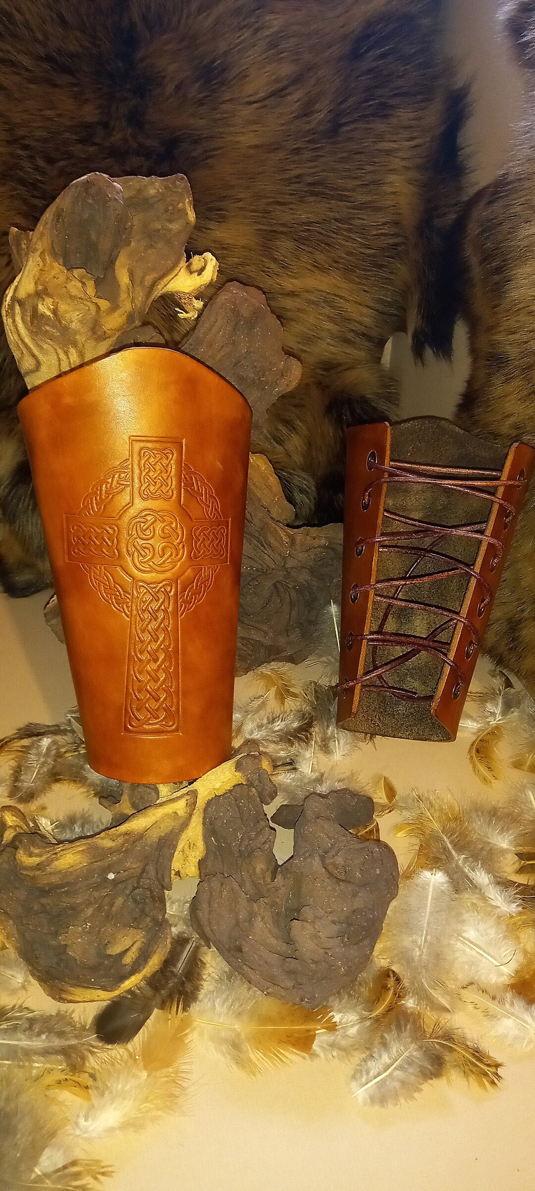 Real Leather Vambrace Viking Artwork Armour Gauntlet - Etsy