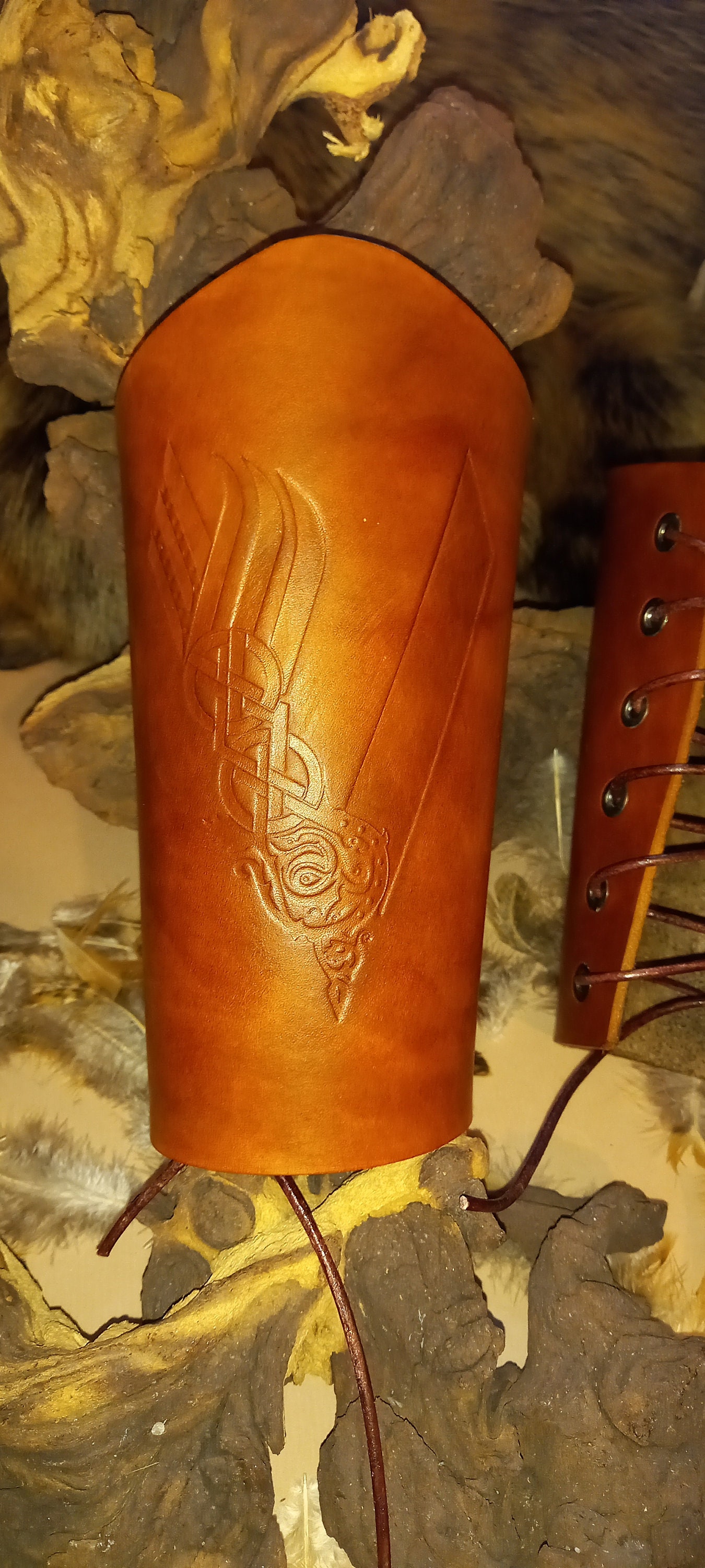 Real Leather Vambrace Viking Artwork Armour Gauntlet - Etsy