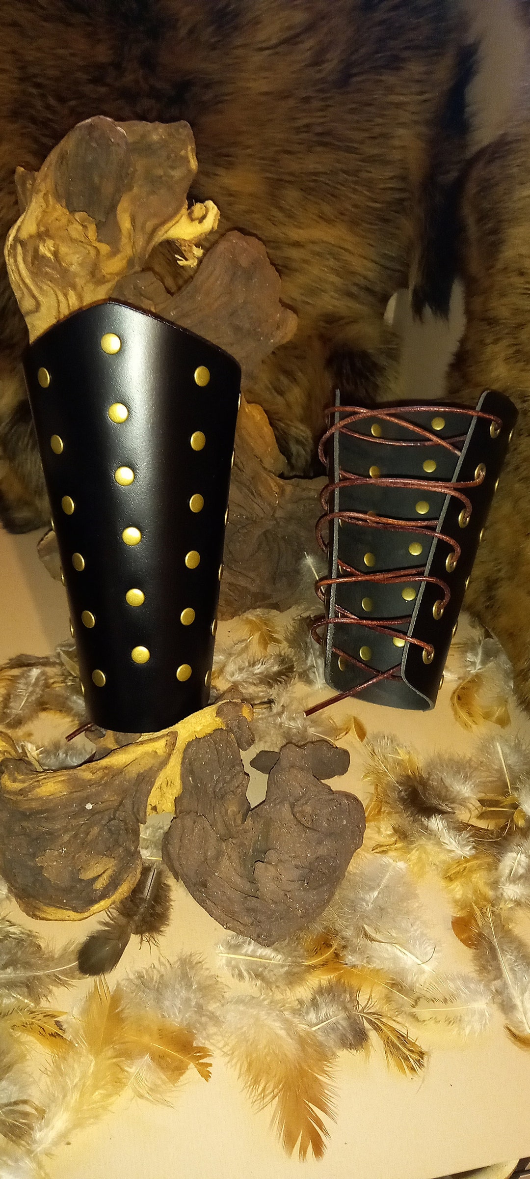 Real Leather Vambrace Viking Artwork Armour Gauntlet - Etsy