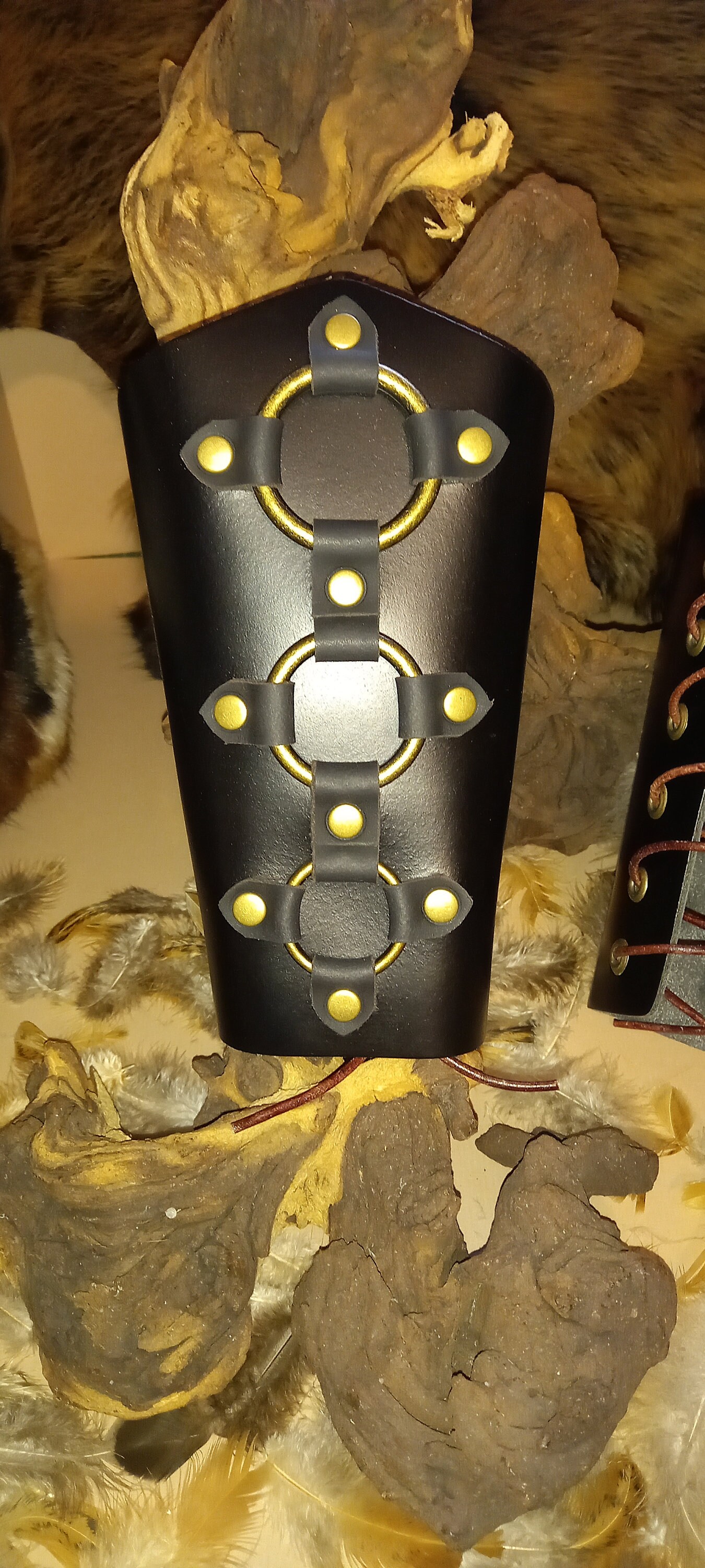 Real Leather Vambrace Viking Style Armour Gauntlet - Etsy