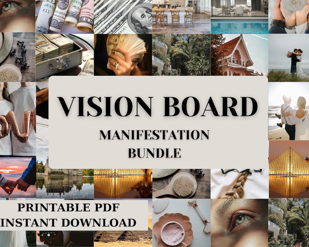 Vision Board Manifest Kit: Positive Affirmation & Insprational Quotes ...
