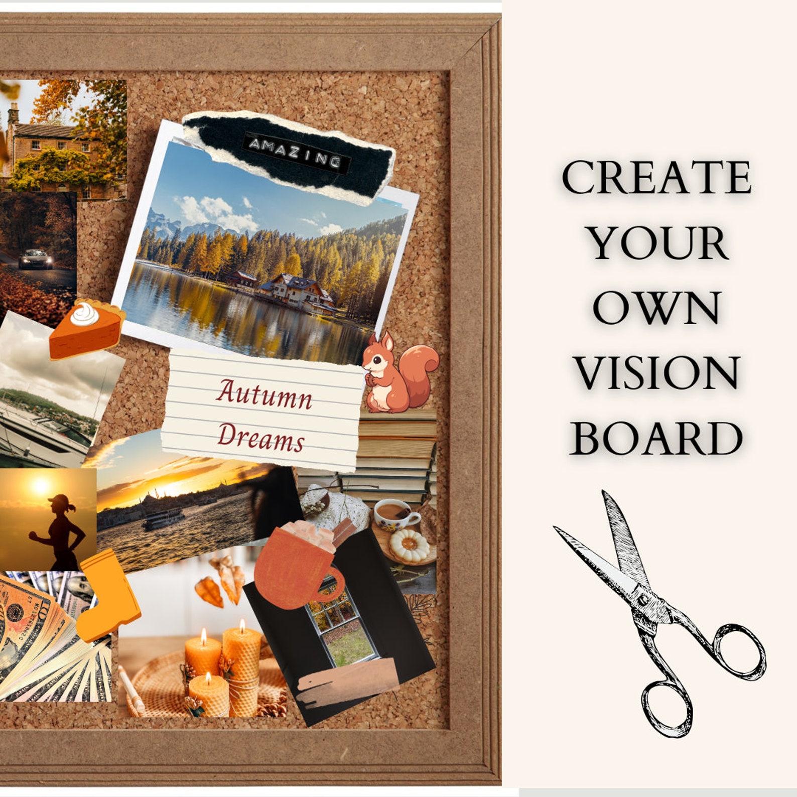 Autumn Vision Board: Fall Inspired Printable Manifest Board, Autumn ...