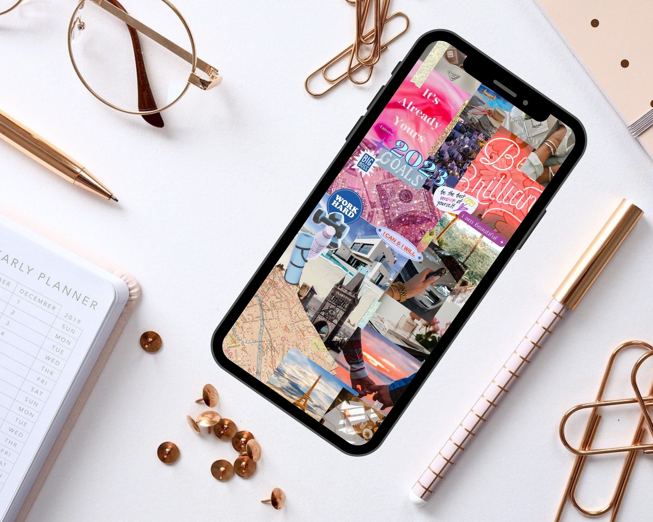 2024 Vision Board Smartphone Wallpaper Vision Board Photos for ...