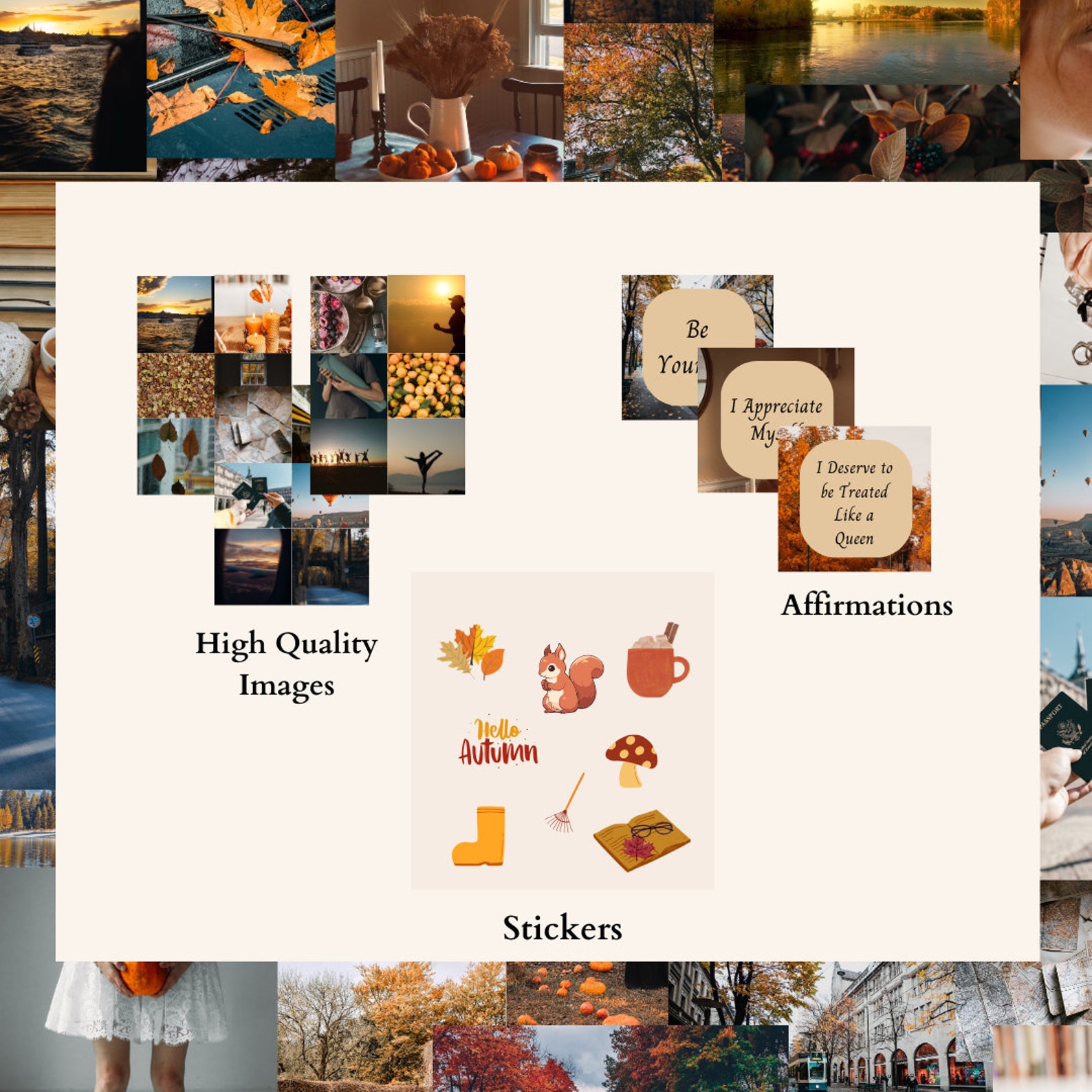 Autumn Vision Board: Fall Inspired Printable Manifest Board, Autumn ...
