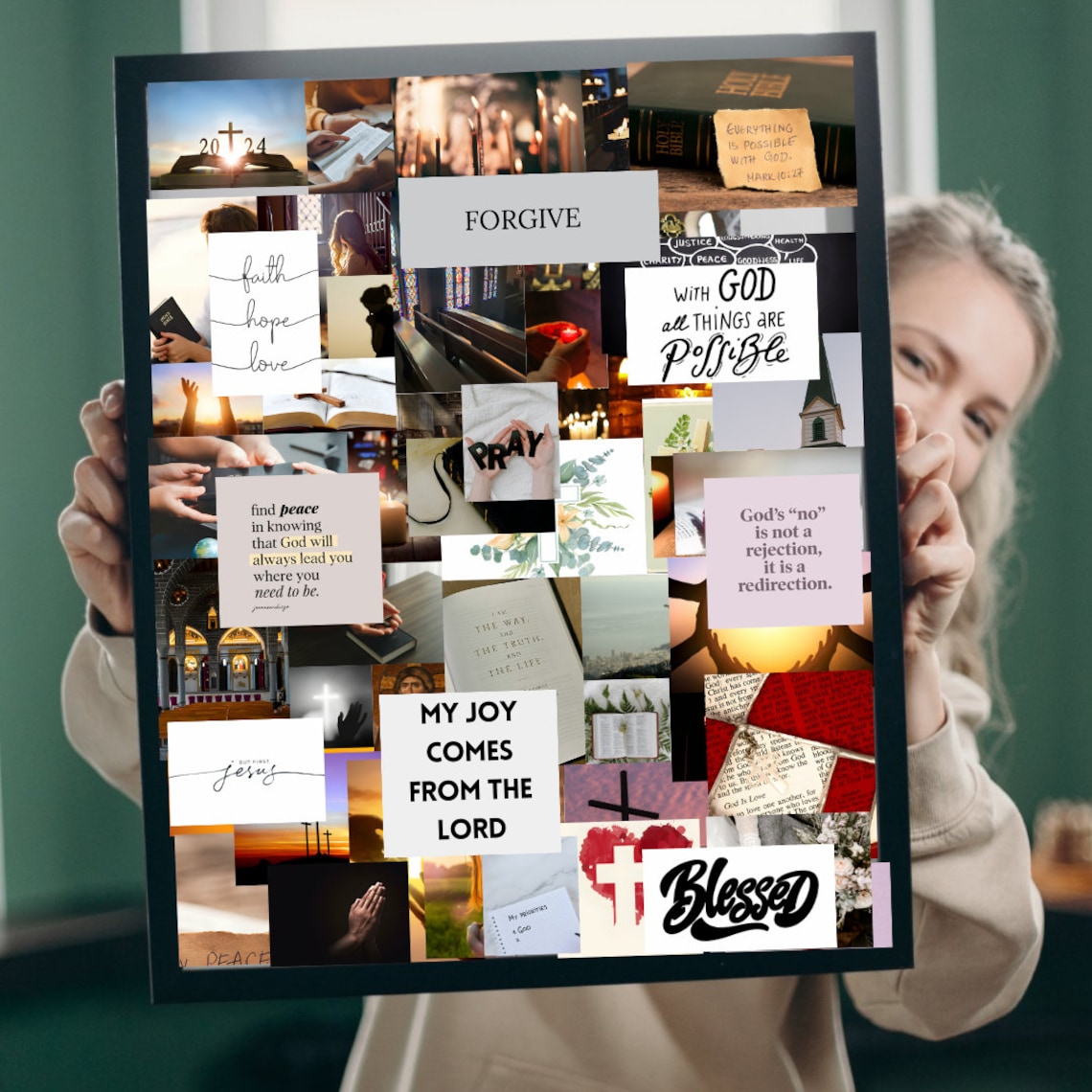 Christian Vision Board Kit, Prayer Vision Board Printable,vision Board ...