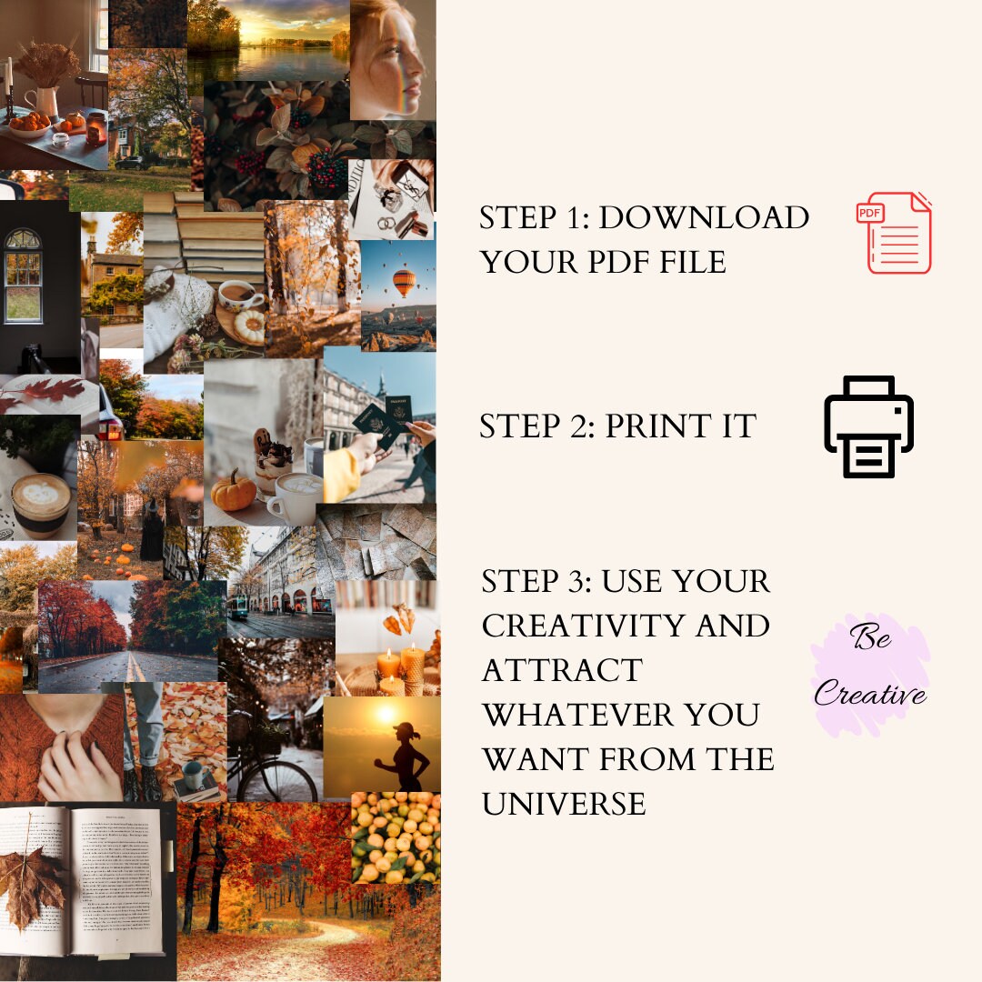 Autumn Vision Board: Fall Inspired Printable Manifest Board, Autumn ...
