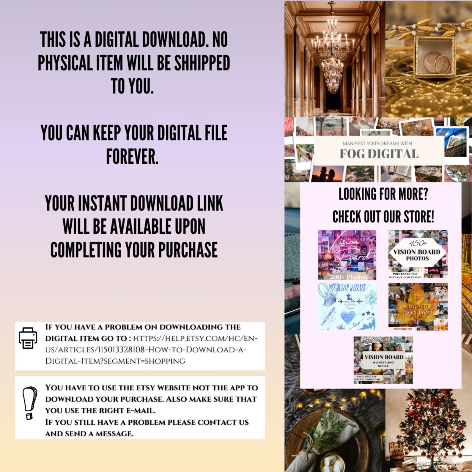 Glow up Vision Board Bundle: Printable Words and Photos, Inspirational ...