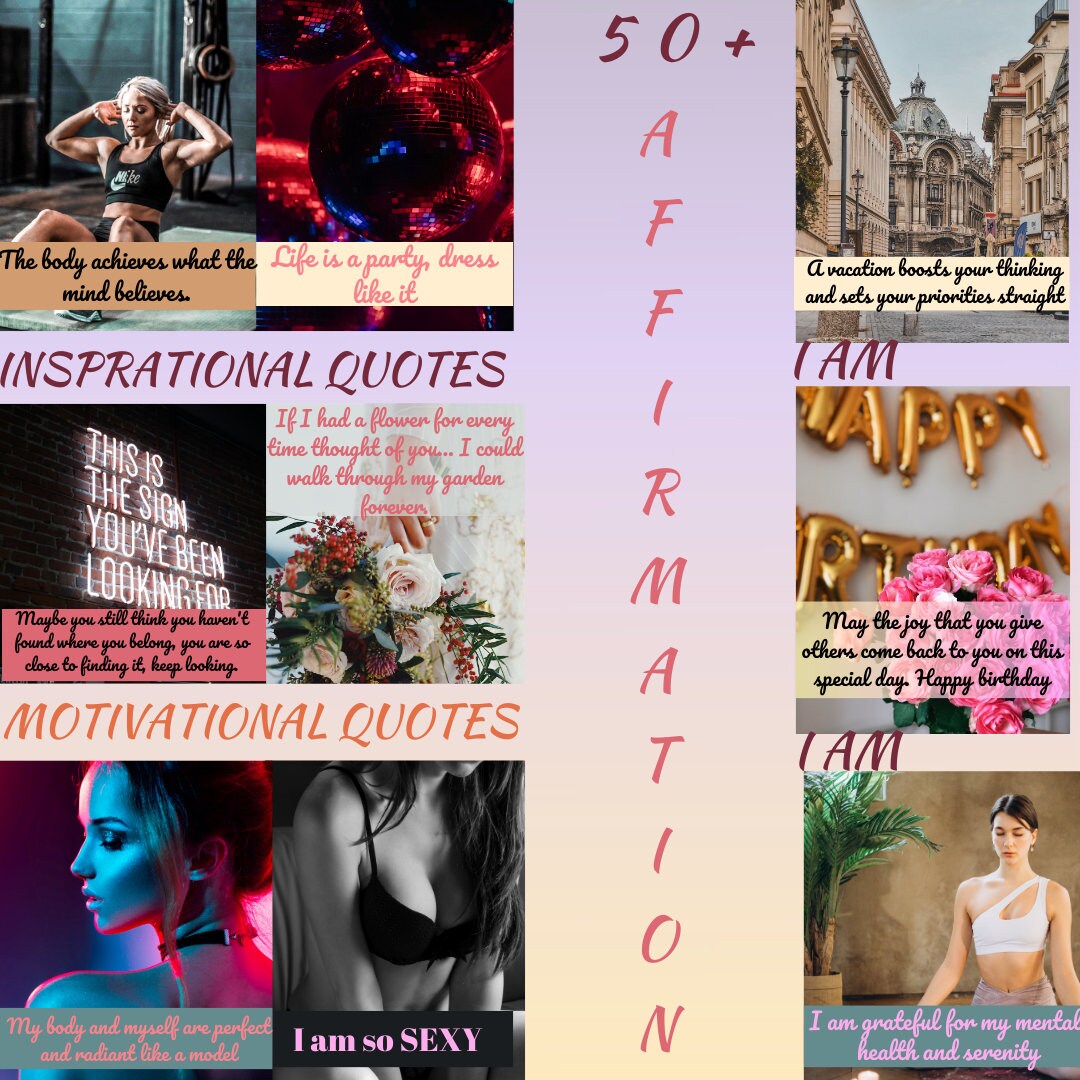 Vision Board Words & Quotes Bundle: Printable Words and Affirmation ...