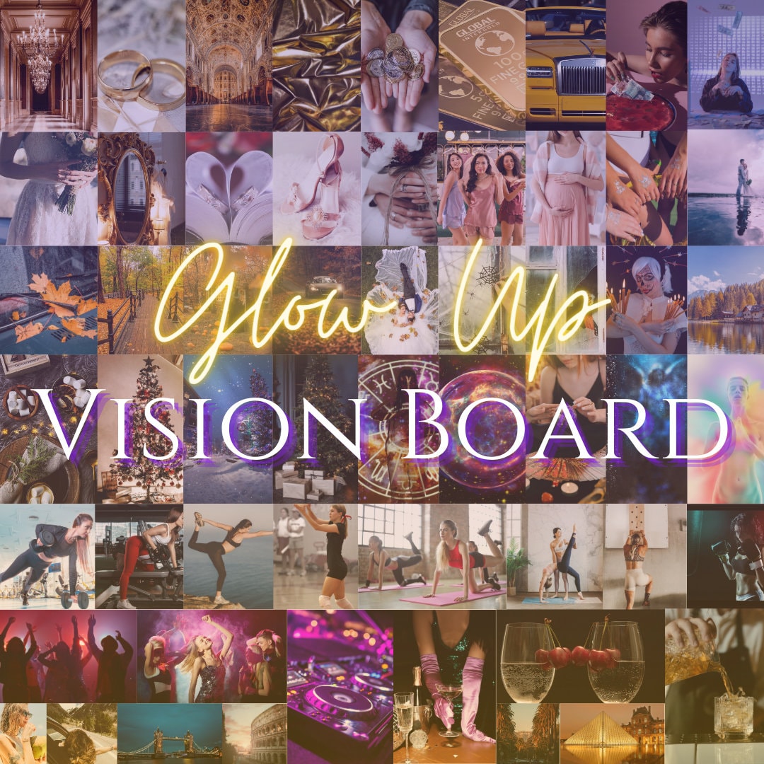 Glow up Vision Board Bundle: Printable Words and Photos, Inspirational ...