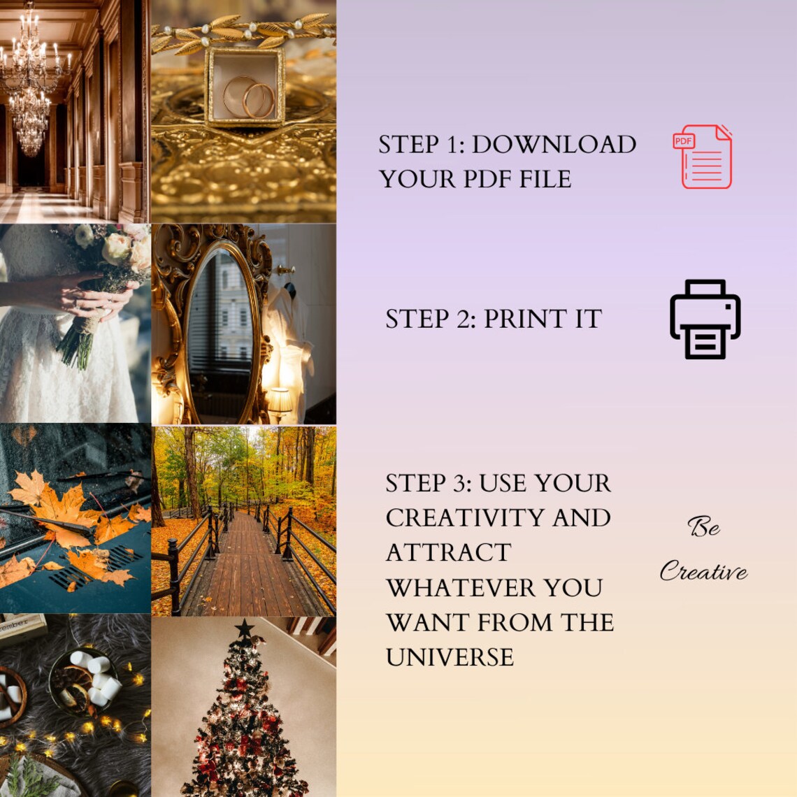 Glow up Vision Board Bundle: Printable Words and Photos, Inspirational ...