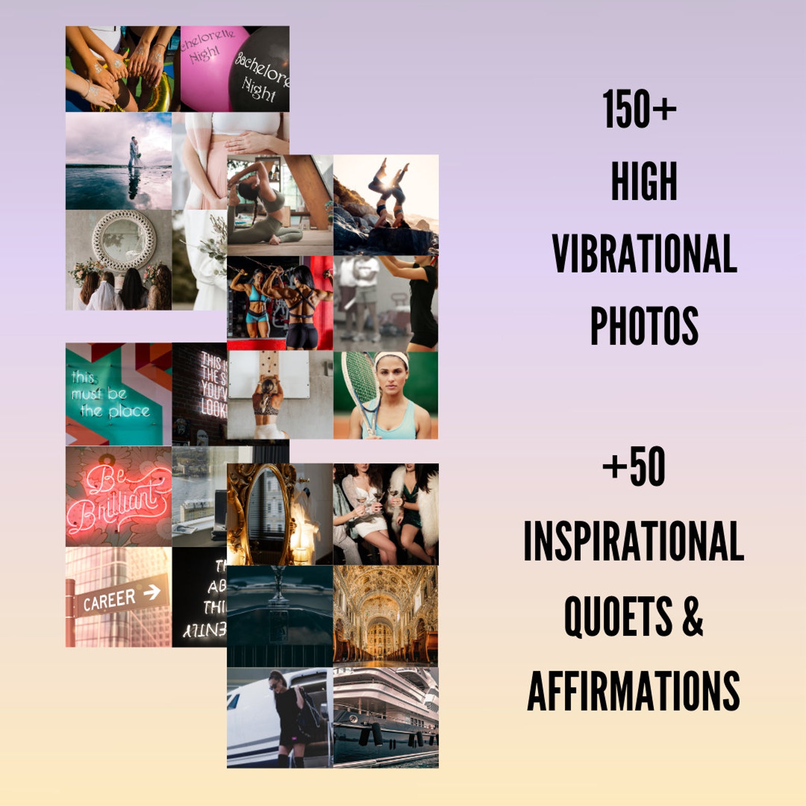 Glow up Vision Board Bundle: Printable Words and Photos, Inspirational ...