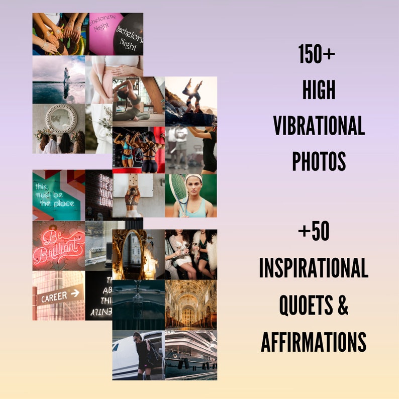 Glow up Vision Board Bundle: Printable Words and Photos, Inspirational ...