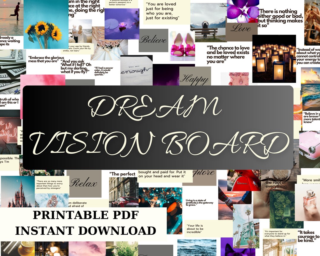 Vision Board Printables With 100 Printables Photos Vision Board Bundle