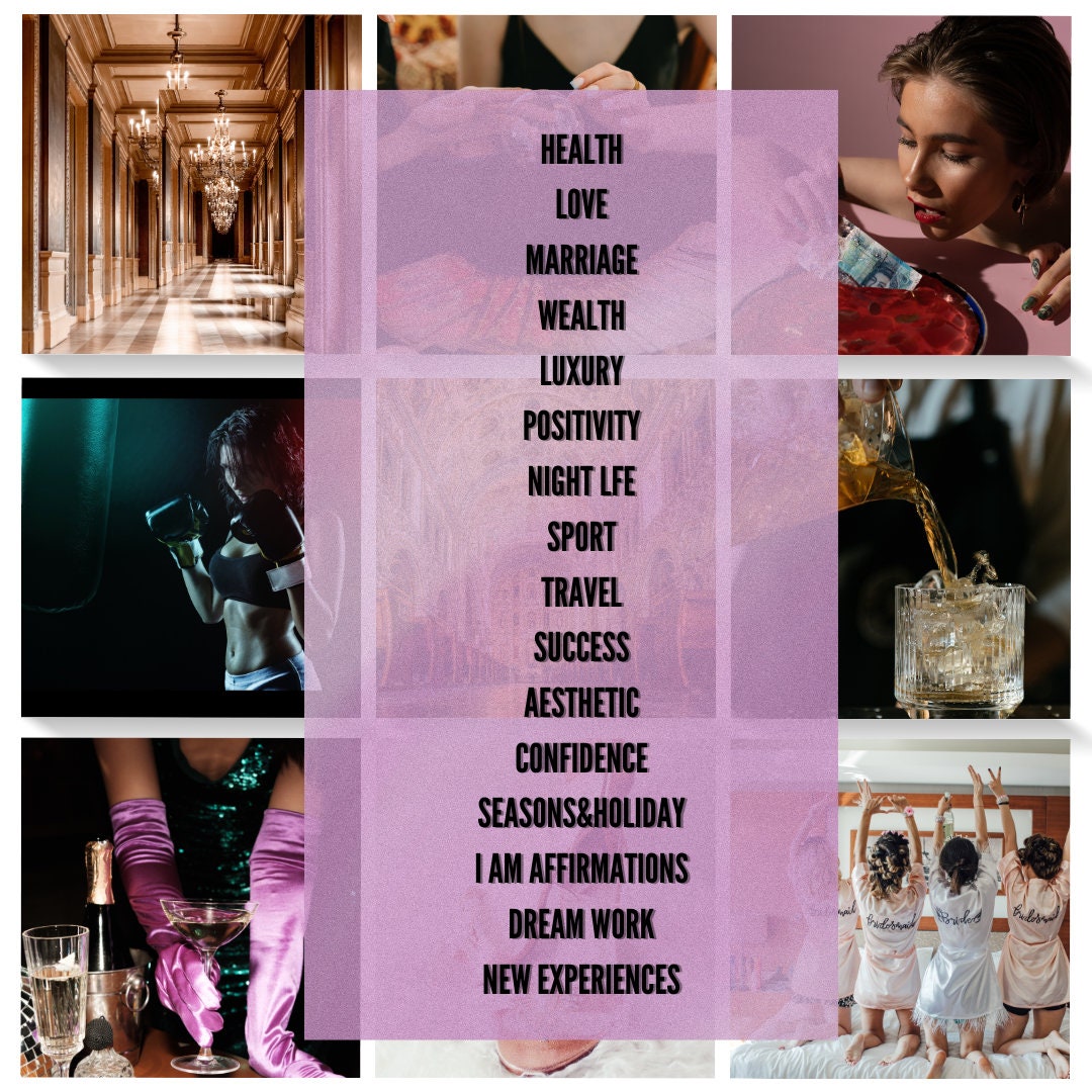 Glow up Vision Board Bundle: Printable Words and Photos, Inspirational ...