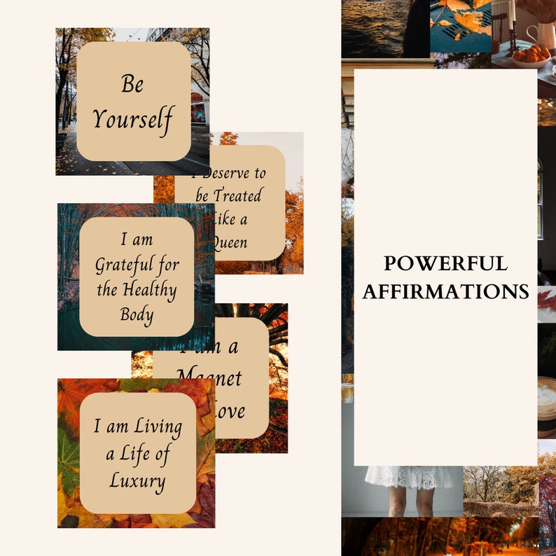 Autumn Vision Board: Fall Inspired Printable Manifest Board, Autumn ...