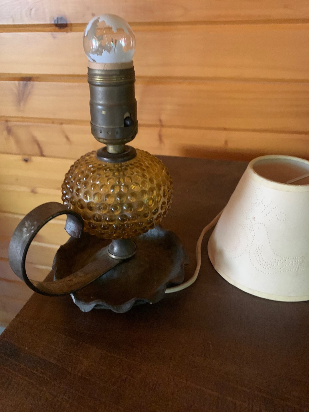 Converted Oil Lamp to Electric Lamp With Brass Base Curved - Etsy