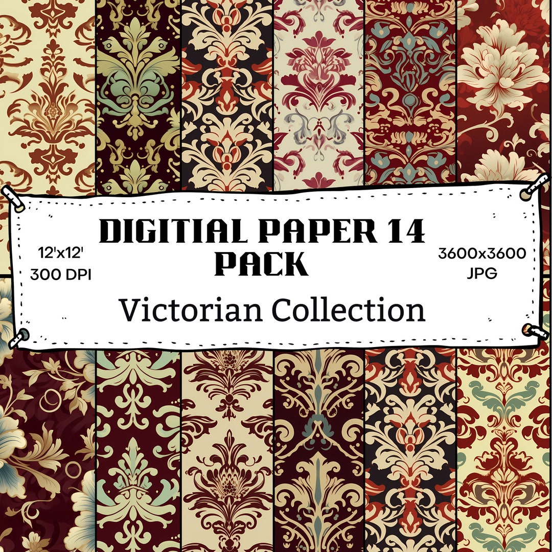 Victorian Seamless Patterns, 14 Vintage Designs (digital Download) - Etsy