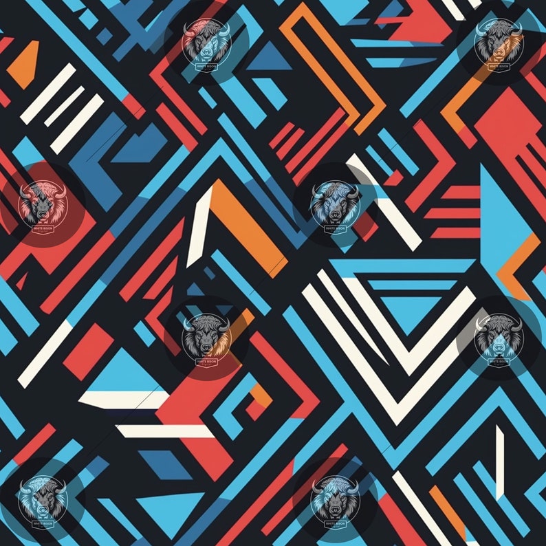 Geometric Graffiti Patterns: 14 JPG Seamless Designs, 12x12, 300dpi ...