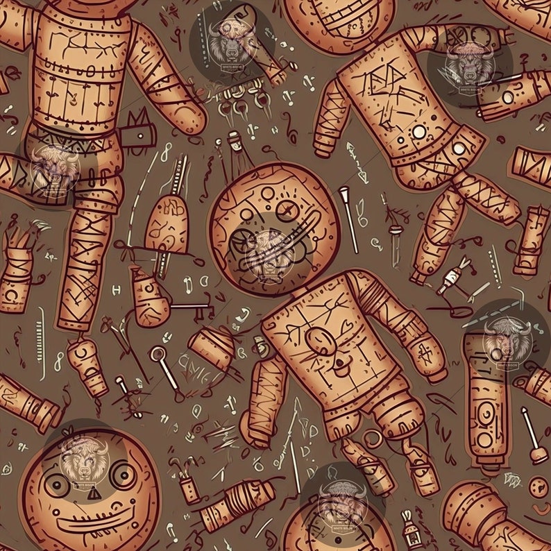 Voodoo Doll Digital Paper, Halloween Pattern, Amigurumi Pattern ...