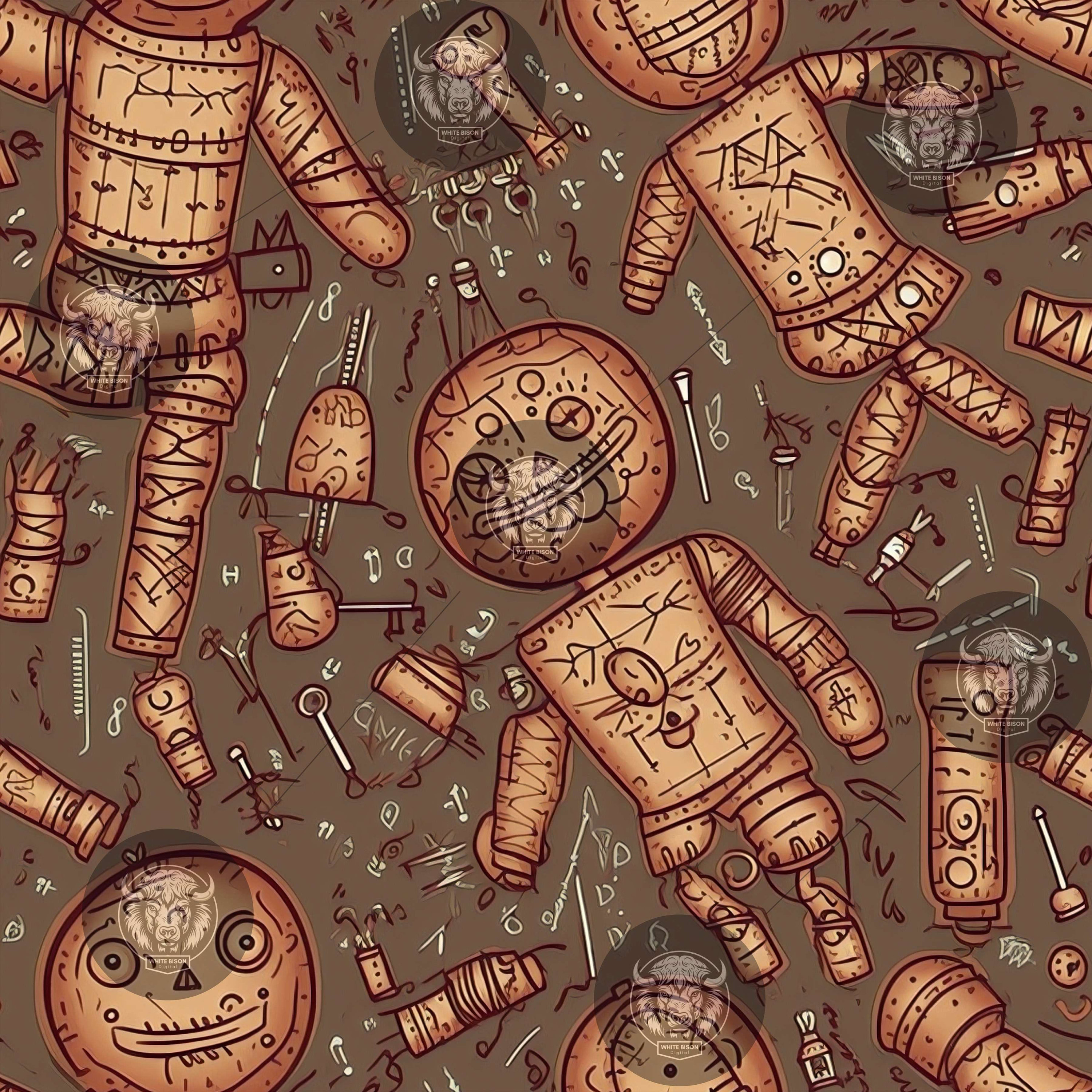 Voodoo Doll Digital Paper, Halloween Pattern, Amigurumi Pattern ...