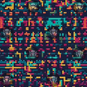 Retro 8-bit Video Game Pixel Art, 14 Digital Paper Pack (digital ...