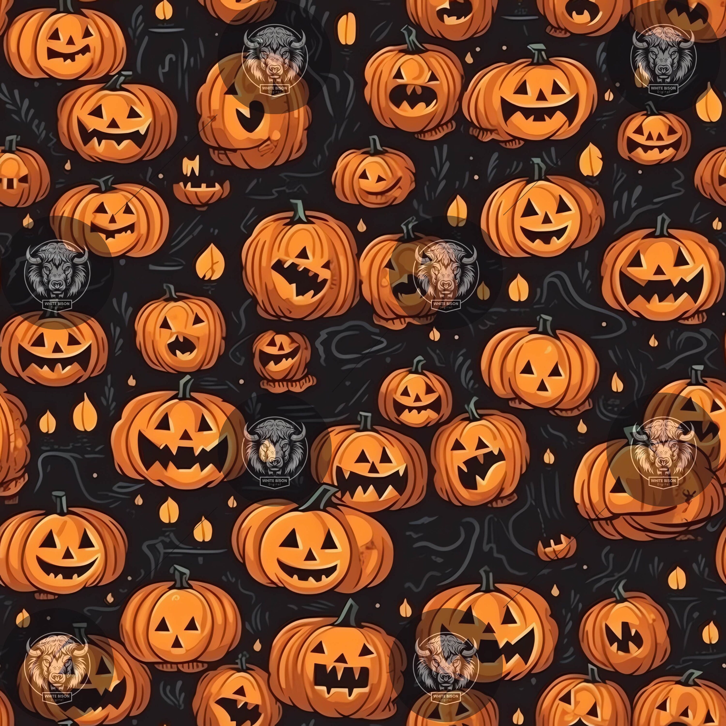 Halloween Digital Patterns 14-pack | 12x12" Spooky Scrapbooking ...