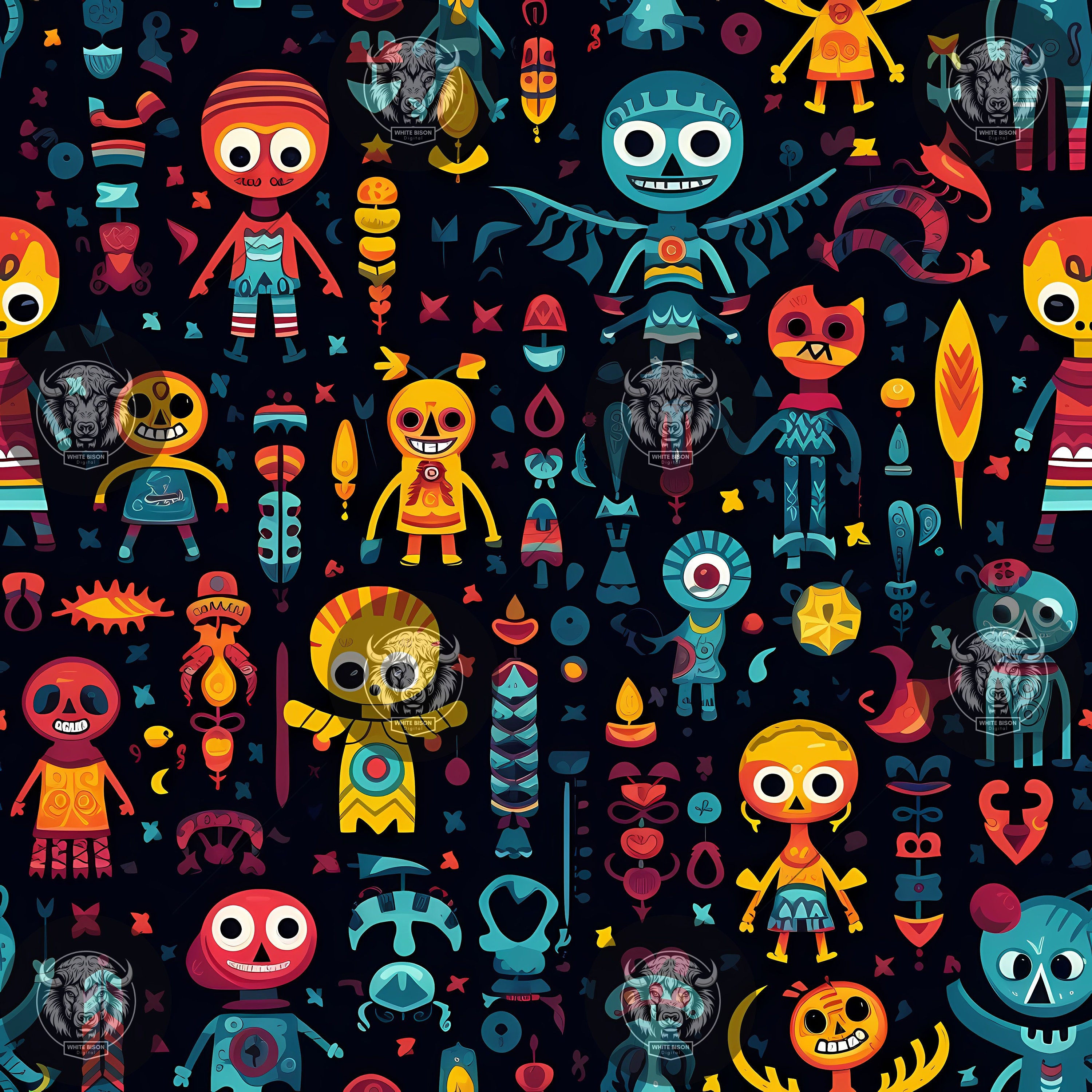 Voodoo-inspired Seamless Pattern Bundle 14 Pattern Pack JPG - Etsy