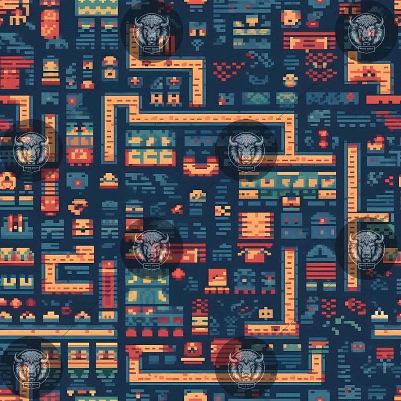 Retro 8-bit Video Game Digital Paper Pack, 14 Digital Patterns, 12x12 ...