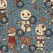 Voodoo Doll Digital Paper, Halloween Pattern, Amigurumi Pattern ...