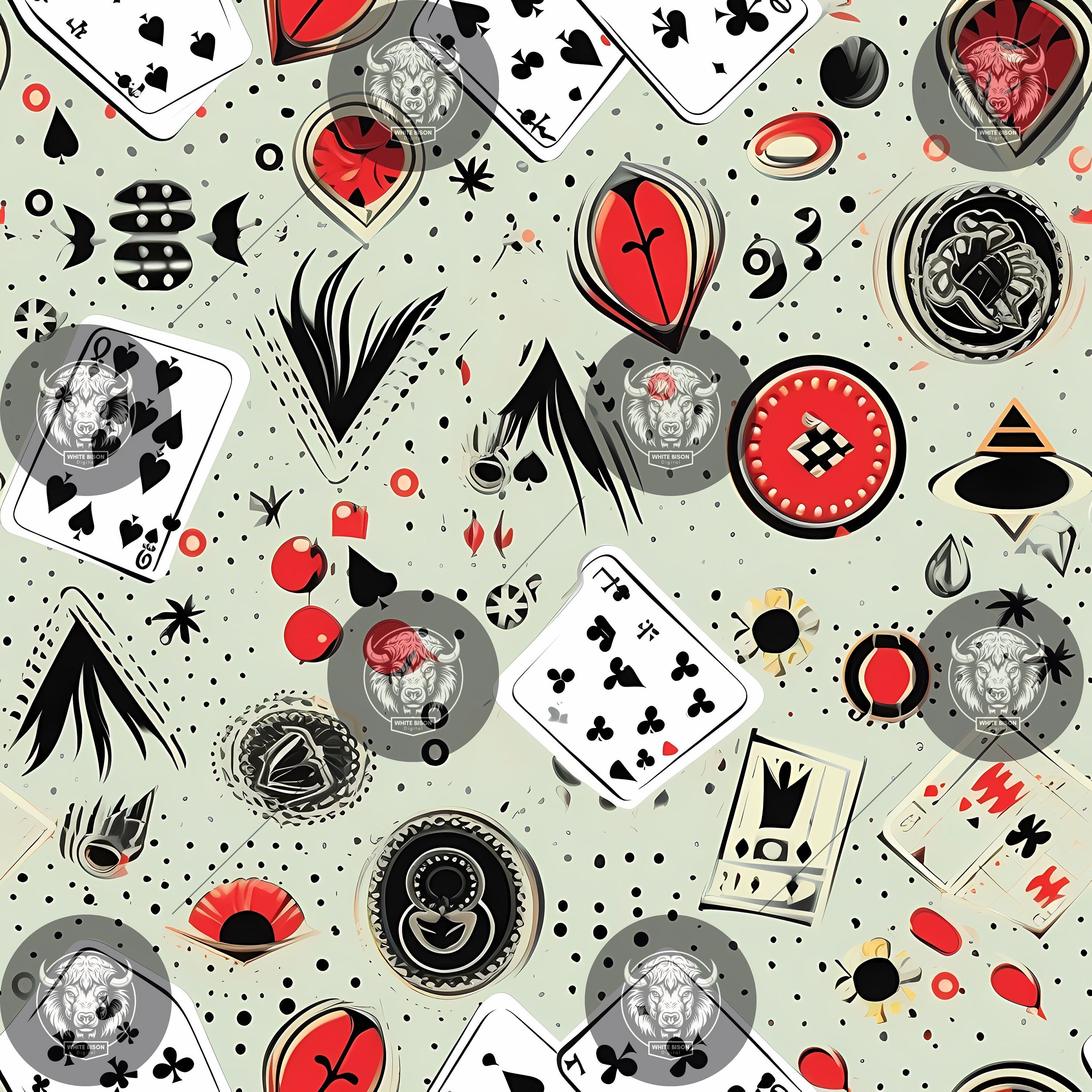 Casino Theme Digital Patterns 14 Unique Seamless Designs - Etsy