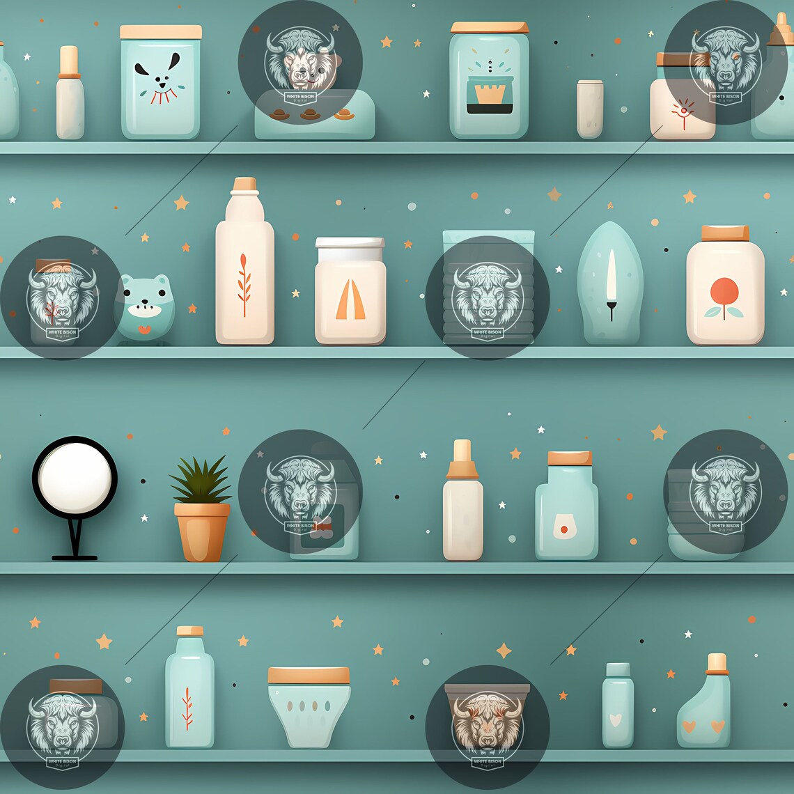 Nursery Seamless Pattern Set – 14 Jpgs, Baby Decor (digital Download ...