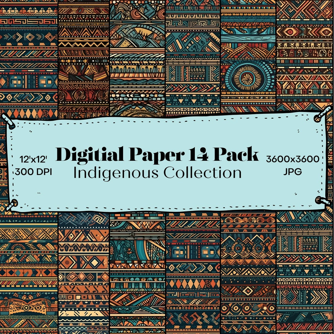 Indigenous & Ethno Digital Pattern Bundle With 14 Unique Designs, 12x12 ...