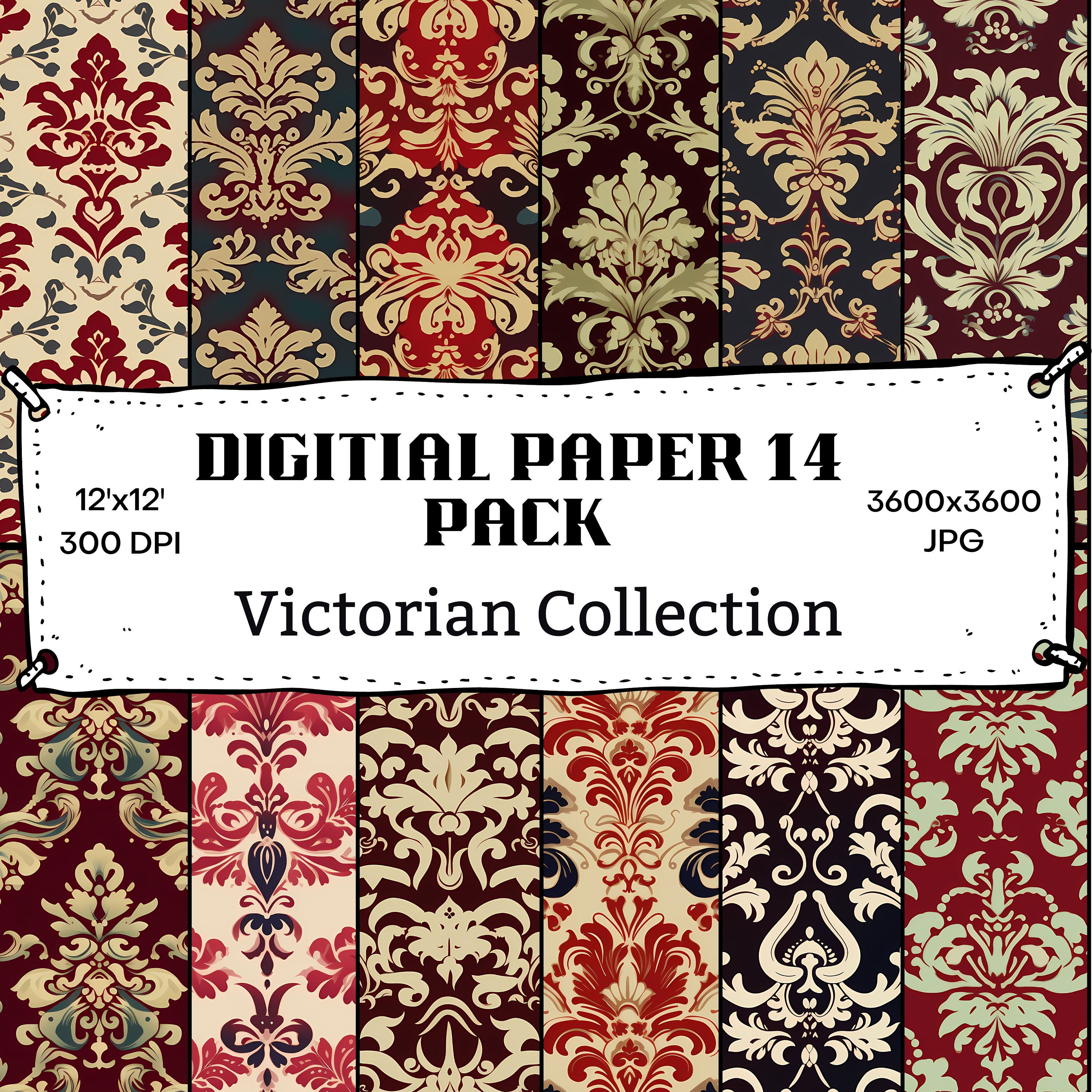 Victorian-inspired Seamless Pattern Bundle, DIY Products, 14 Antique ...
