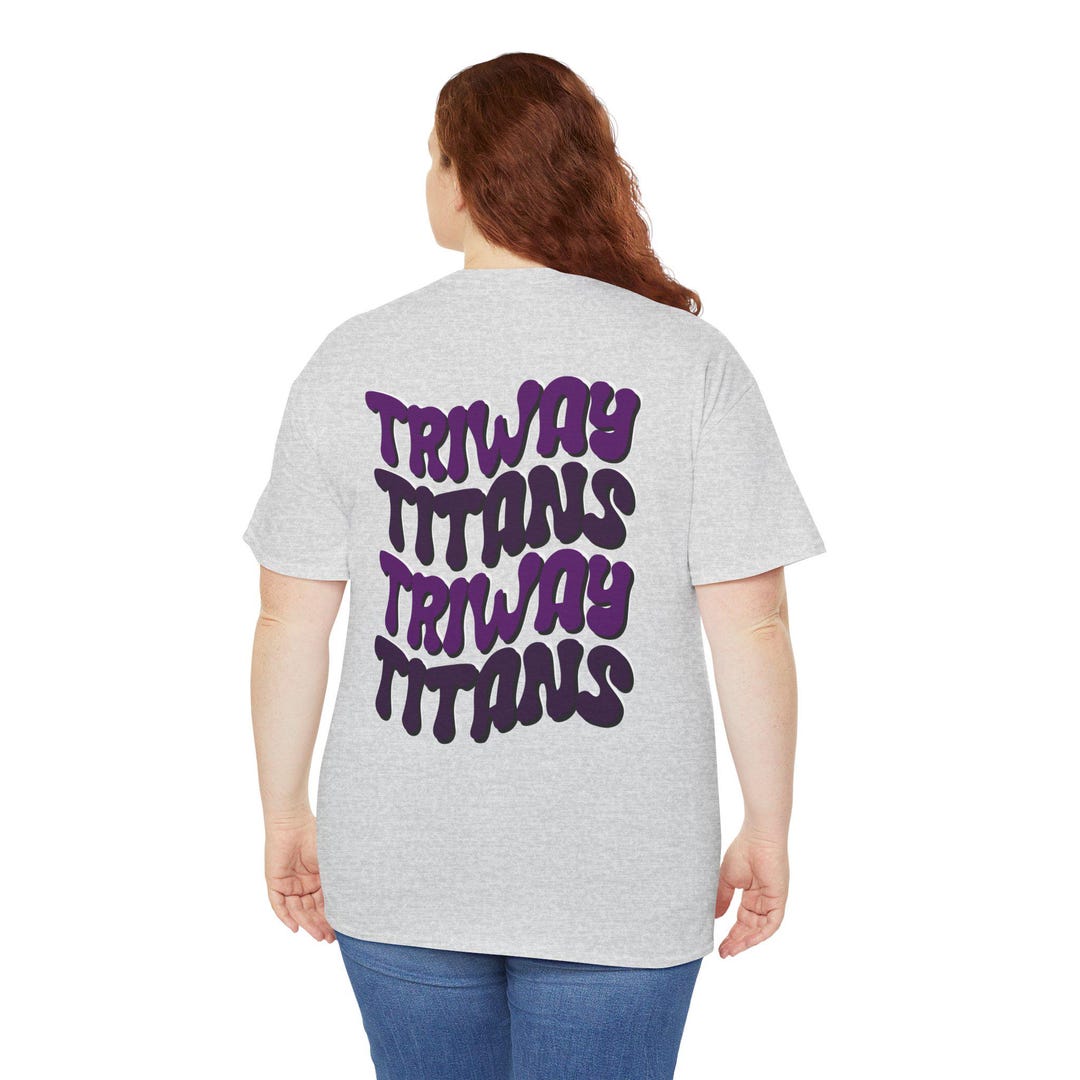 TRIWAY TITANS School Spirit Wear Front & BACK Wavy Text Design / Unisex ...