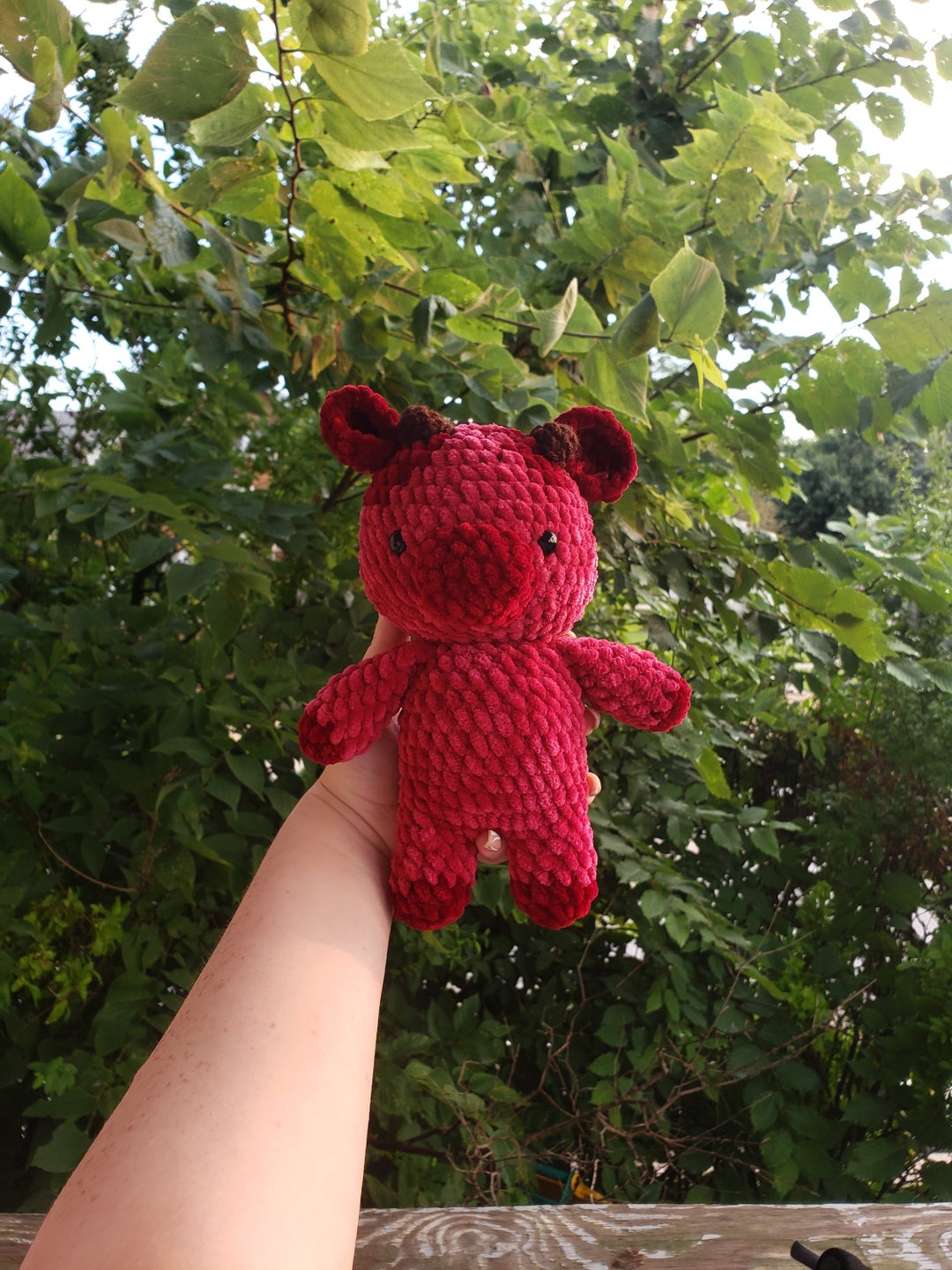 Crochet Cow, Cherry Cow, Plush Toy, Pink - Etsy