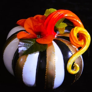 Whimsical 100% Hand Painted Pumpkins Decorated With Flowers, Golden ...