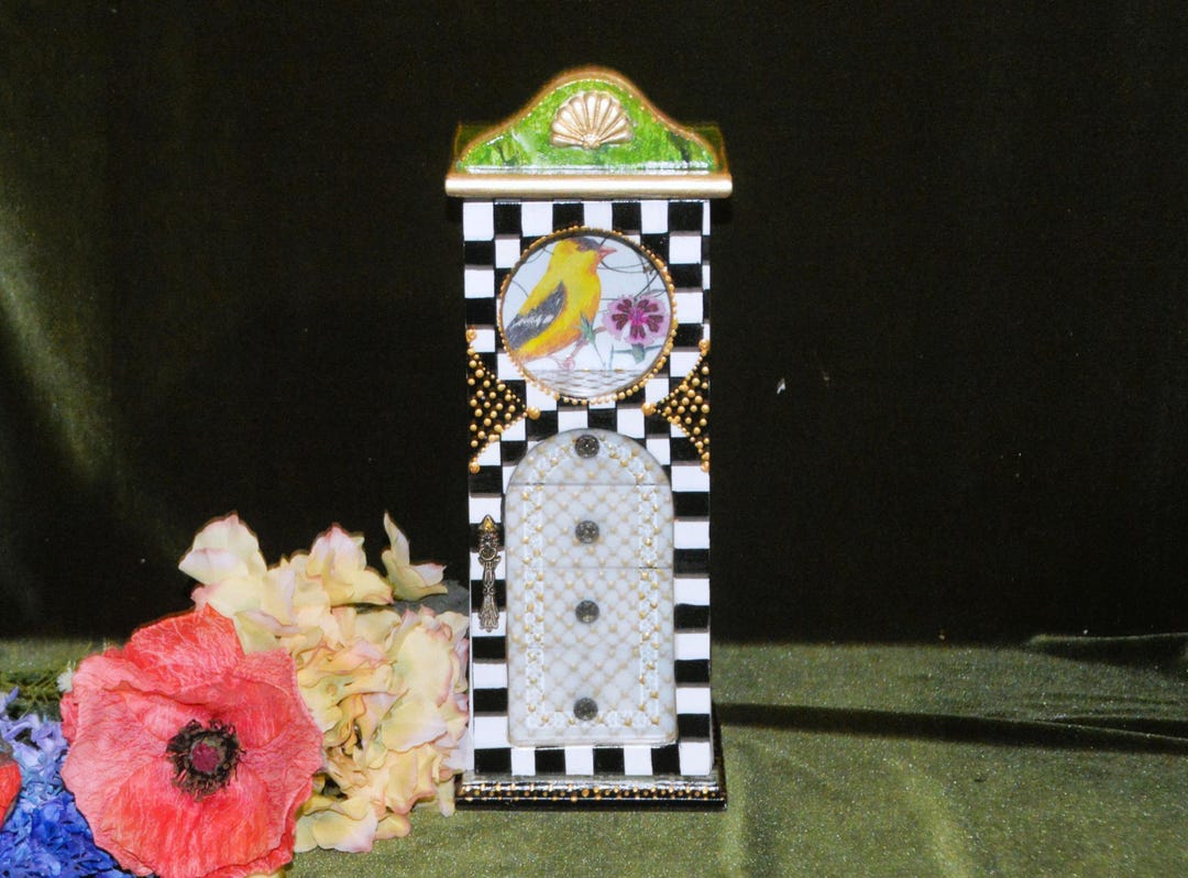 Whimsical 100% Hand Painted Jewelry Box With Faux Marble and Beautiful ...