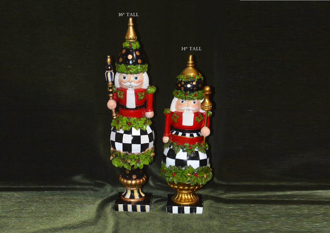 Hand Painted Whimsical Christmas Nutcrackers 14 & 16 Tall. Christmas Decoration. Christmas Gift ...