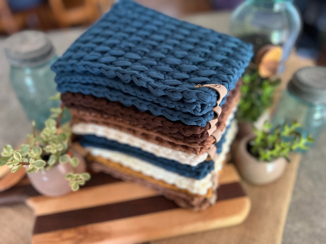 FARMHOUSE KITCHEN TRIVETS, Crochet Hot Pad, Coffee Pot Pad, Farmhouse ...